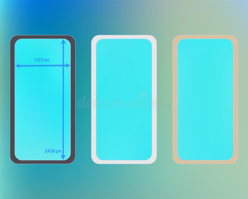 Mesh, Cyan Colored Phone Backgrounds Kit. Stock Vector - Illustration ...