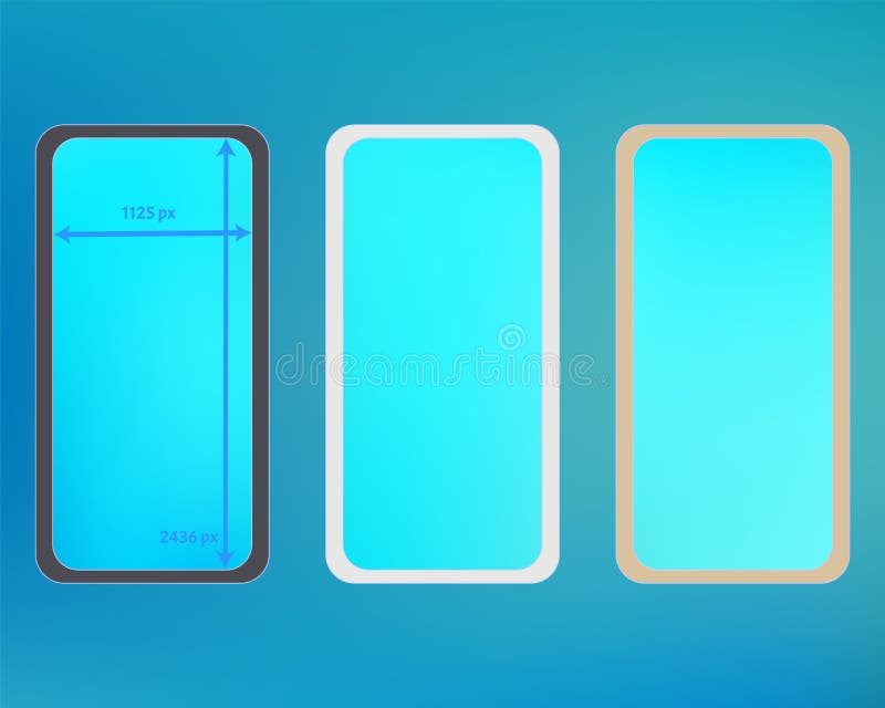 Mesh, Cyan Colored Phone Backgrounds Kit. Stock Vector - Illustration ...