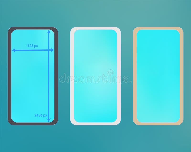 Mesh, Cyan Colored Phone Backgrounds Kit. Stock Vector - Illustration ...