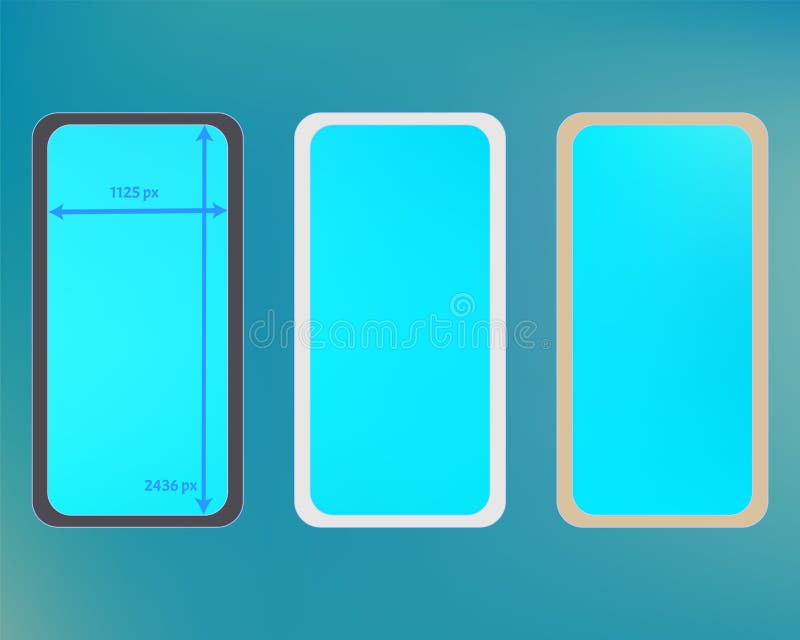 Mesh, Cyan Colored Phone Backgrounds Kit. Stock Vector - Illustration ...