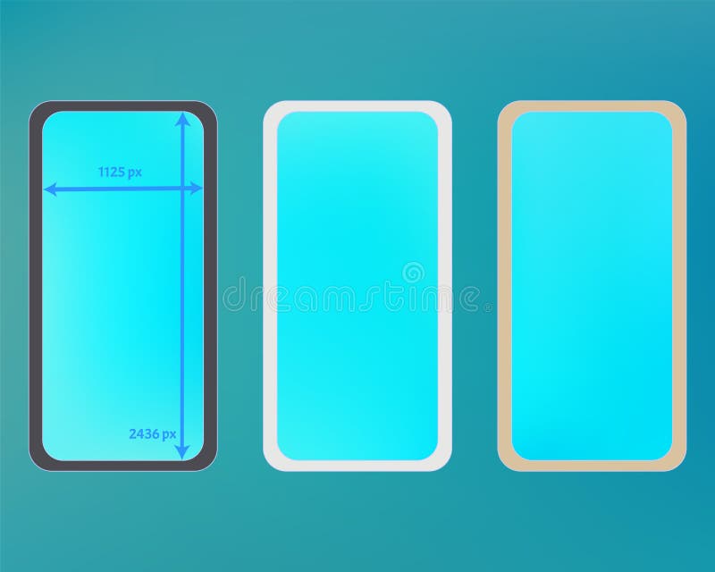 Mesh, Cyan Colored Phone Backgrounds Kit. Stock Vector - Illustration ...