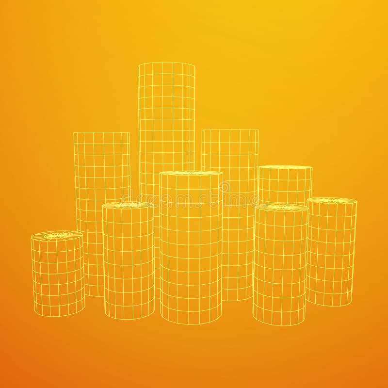 Mesh Cylinder City Array stock vector. Illustration of plug - 106127049