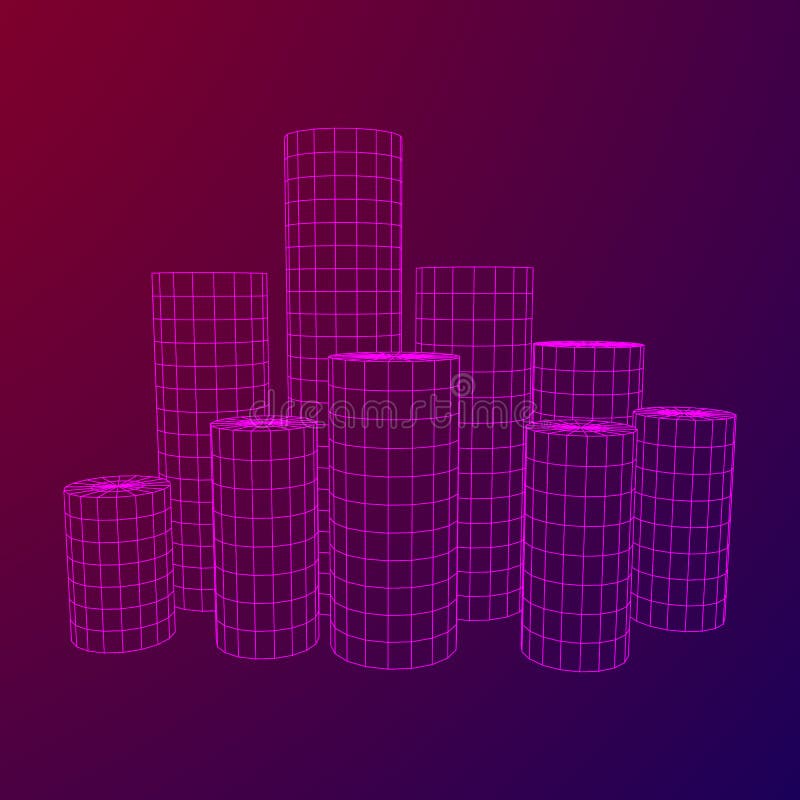 Mesh Cylinder City Array stock vector. Illustration of form - 105829193