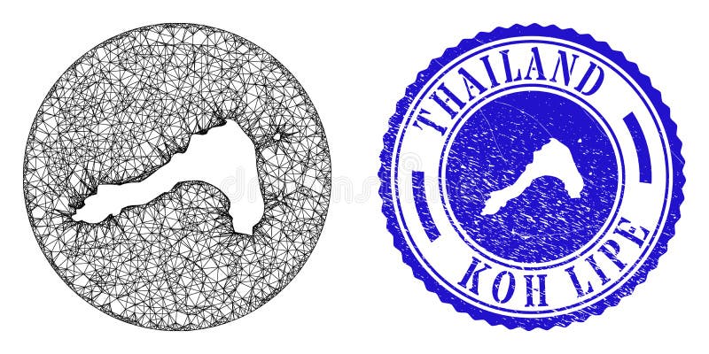 Ko Lipe round stamp. stock vector. Illustration of stamp - 218096718