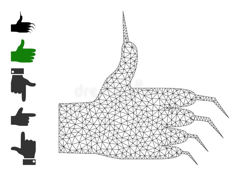 Mesh 2D Monster Hand Icon stock vector. Illustration of horror - 240258867