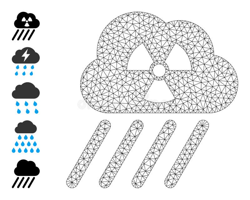 Mesh 2D Radioactive Rain Icon Stock Vector - Illustration of rain ...