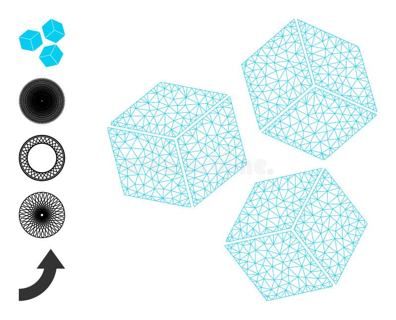 Mesh 2D Sugar Cubes Icon stock vector. Illustration of lowpoly - 240257360