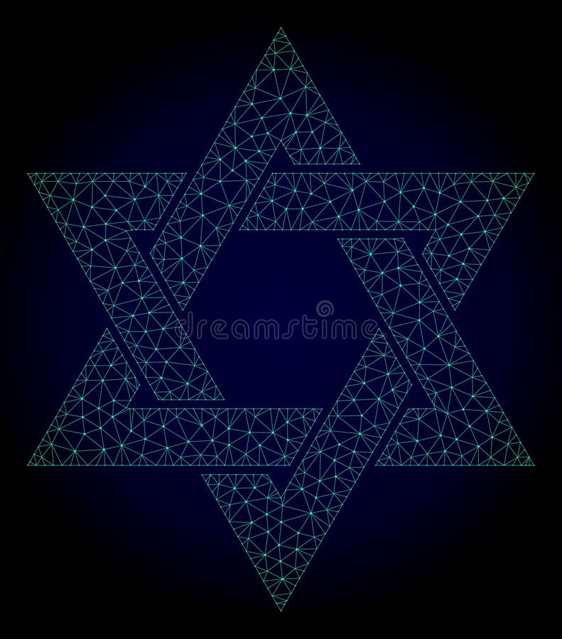 David Star Polygonal Frame Vector Mesh Illustration Stock Vector ...