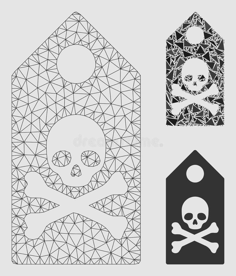 Death Mark Vector Mesh Wire Frame Model and Triangle Mosaic Icon Stock ...