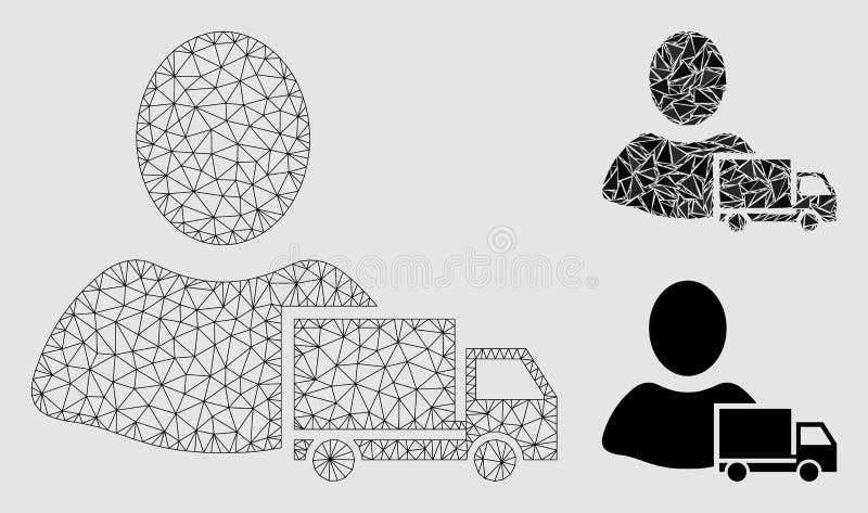 Delivery Vector Mesh Carcass Model and Triangle Mosaic Icon Stock ...