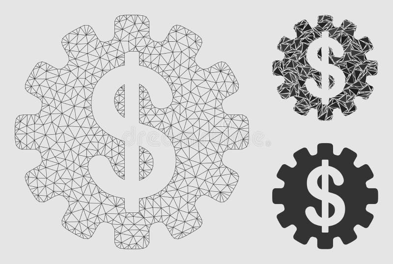 Development Cost Vector Mesh Wire Frame Model and Triangle Mosaic Icon ...