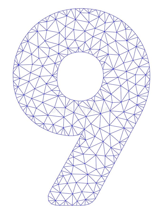 9 Digit Polygonal Frame Vector Mesh Illustration Stock Vector ...