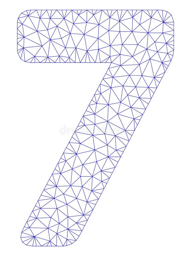 7 Digit Polygonal Frame Vector Mesh Illustration Stock Vector ...