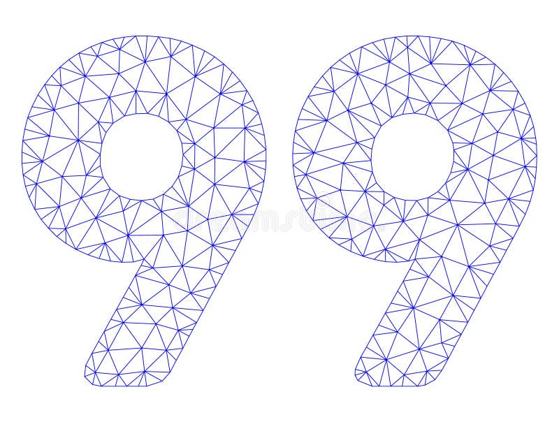 99 Digits Text Polygonal Frame Vector Mesh Illustration Stock Vector ...