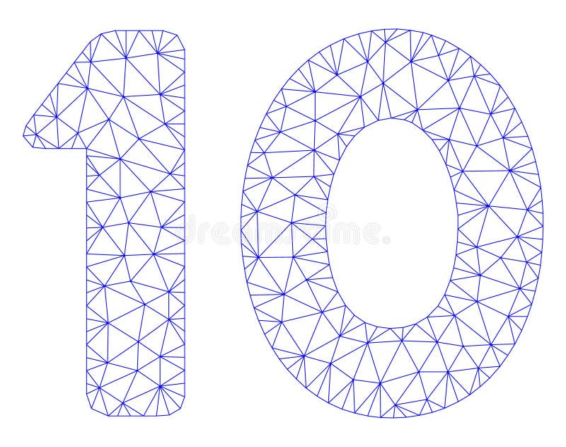 10 Digits Text Polygonal Frame Vector Mesh Illustration Stock Vector ...