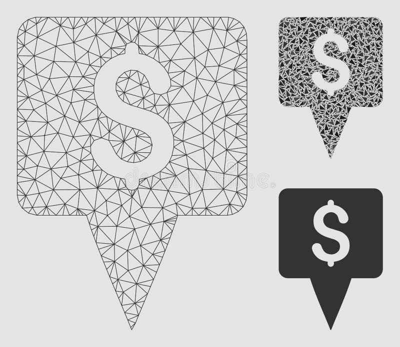 Dollar Map Pointer Vector Mesh Wire Frame Model and Triangle Mosaic ... Dollar Map Pointer Vector Mesh Wire Frame Model and Triangle Mosaic ...