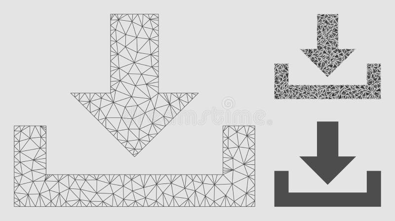 Download Vector Mesh Network Model and Triangle Mosaic Icon Stock ...