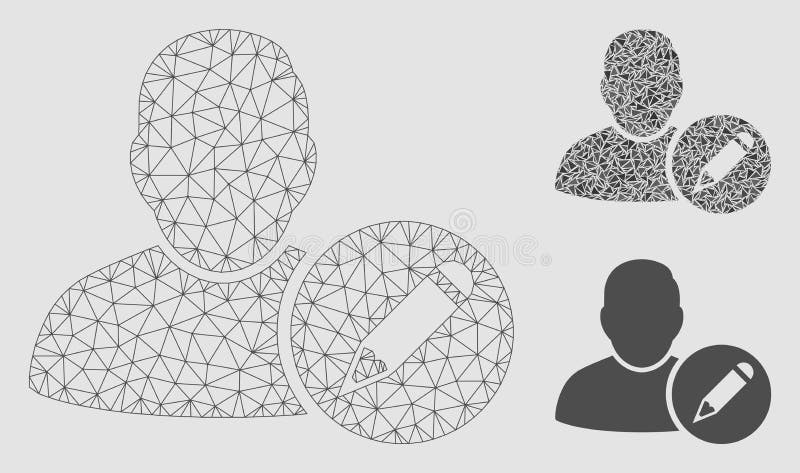 Edit User Vector Mesh Wire Frame Model And Triangle Mosaic Icon Stock Vector Illustration Of