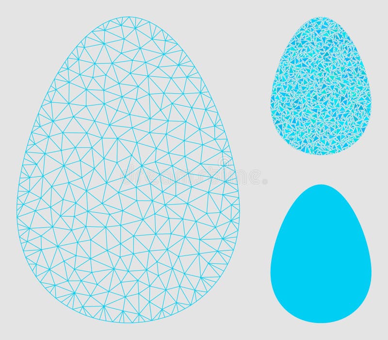Egg Vector Mesh Network Model and Triangle Mosaic Icon Stock Vector ...