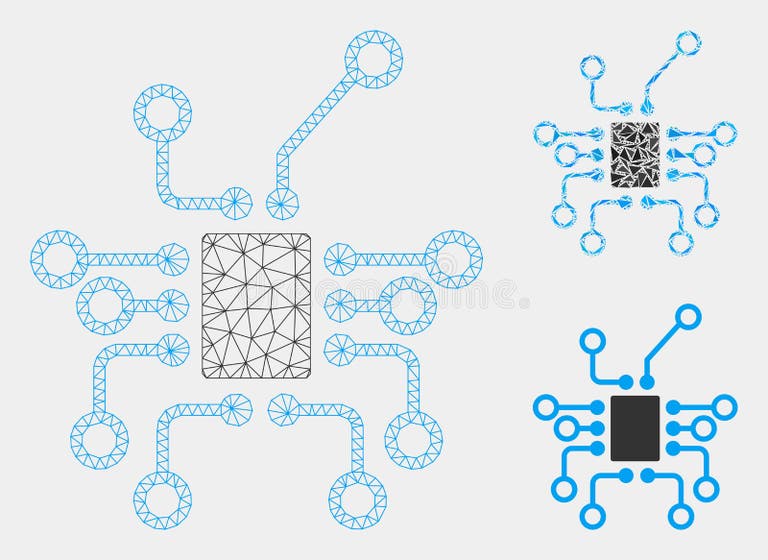 Electronics Vector Mesh Network Model and Triangle Mosaic Icon Stock ...