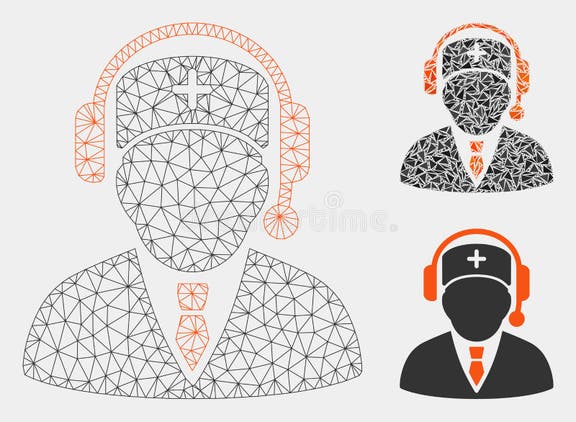 Emergency Manager Vector Mesh Network Model and Triangle Mosaic Icon ...
