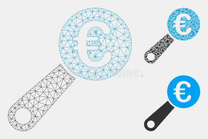 Euro Audit Vector Mesh Network Model and Triangle Mosaic Icon Stock ...