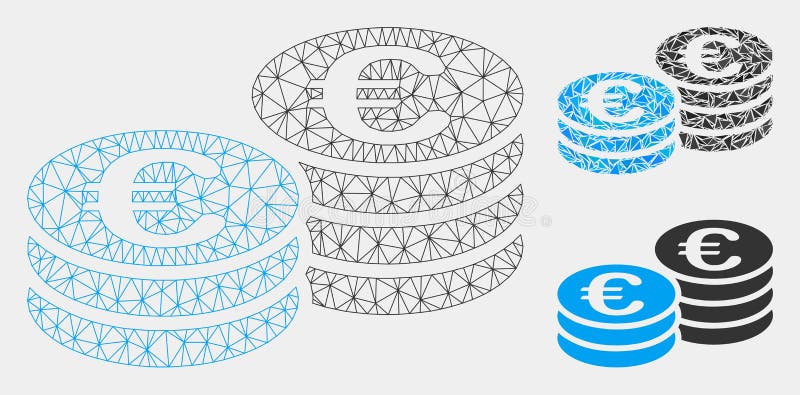 Euro Coin Stacks Vector Mesh Carcass Model and Triangle Mosaic Icon ... Euro Coin Stacks Vector Mesh Carcass Model and Triangle Mosaic Icon ...