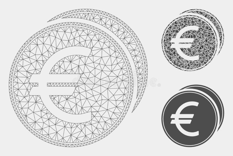 Euro Coins Vector Mesh 2D Model and Triangle Mosaic Icon Stock Vector ...