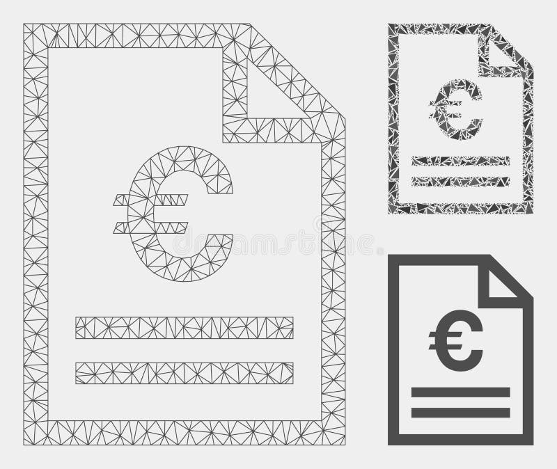 Euro Invoice Page Vector Mesh Network Model and Triangle Mosaic Icon ... Euro Invoice Page Vector Mesh Network Model and Triangle Mosaic Icon ...