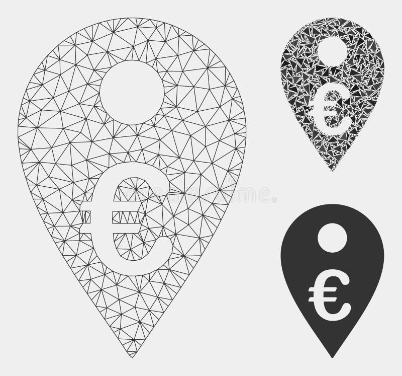 Euro Map Marker Vector Mesh Network Model and Triangle Mosaic Icon ... Euro Map Marker Vector Mesh Network Model and Triangle Mosaic Icon ...