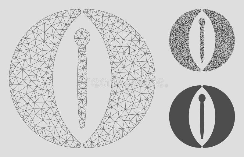 Female Genitals Vector Mesh 2D Model and Triangle Mosaic Icon Stock ...