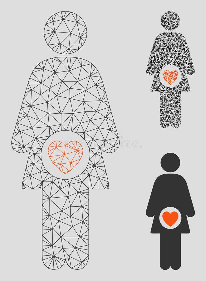 Fertility Vector Mesh Wire Frame Model and Triangle Mosaic Icon Stock ...