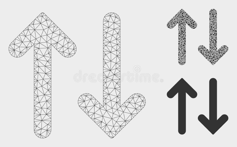 Flip Vertical Vector Mesh Wire Frame Model and Triangle Mosaic Icon ...