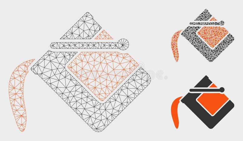 Flood Fill Vector Mesh Wire Frame Model and Triangle Mosaic Icon Stock ...