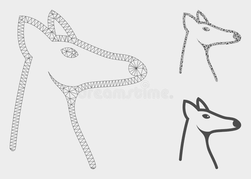 Fox Head Vector Mesh Network Model and Triangle Mosaic Icon Stock ...