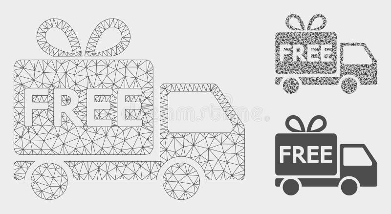 Free Delivery Vector Mesh Network Model and Triangle Mosaic Icon Stock ...