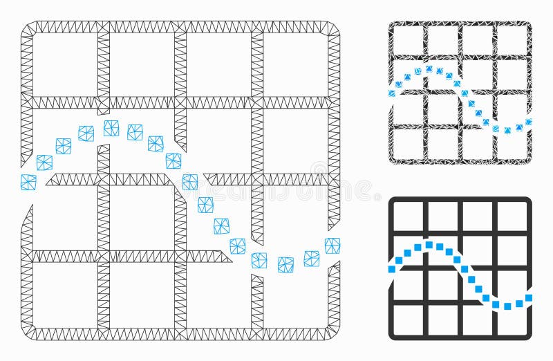 Function Chart Vector Mesh Network Model and Triangle Mosaic Icon Stock ...