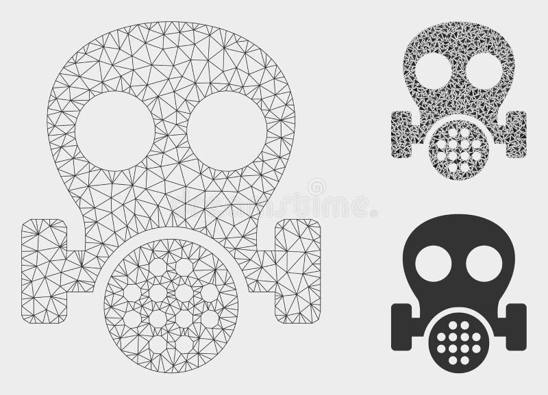 Gas Mask Vector Mesh 2D Model and Triangle Mosaic Icon Stock Vector ...