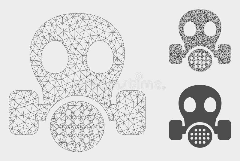 Gas Mask Vector Mesh Carcass Model and Triangle Mosaic Icon Stock ...