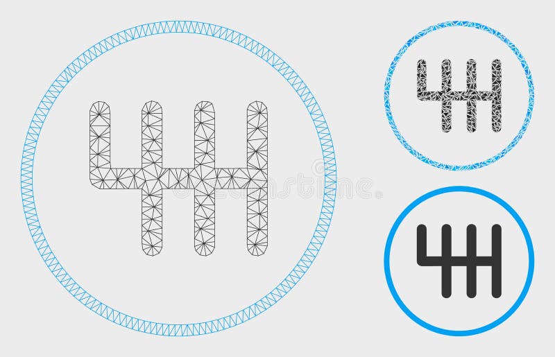 Gear Box Vector Mesh 2D Model and Triangle Mosaic Icon Stock Vector ...