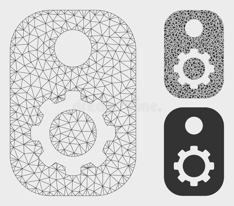 Gear Tag Vector Mesh Network Model and Triangle Mosaic Icon Stock ...