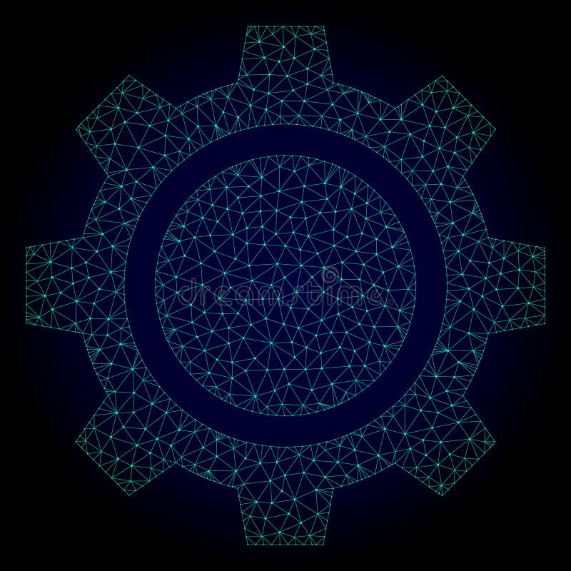 Gear Wheel Polygonal Frame Vector Mesh Illustration Stock Vector ...