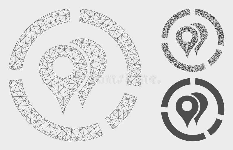 Geo Diagram Vector Mesh 2D Model and Triangle Mosaic Icon Stock Vector ...