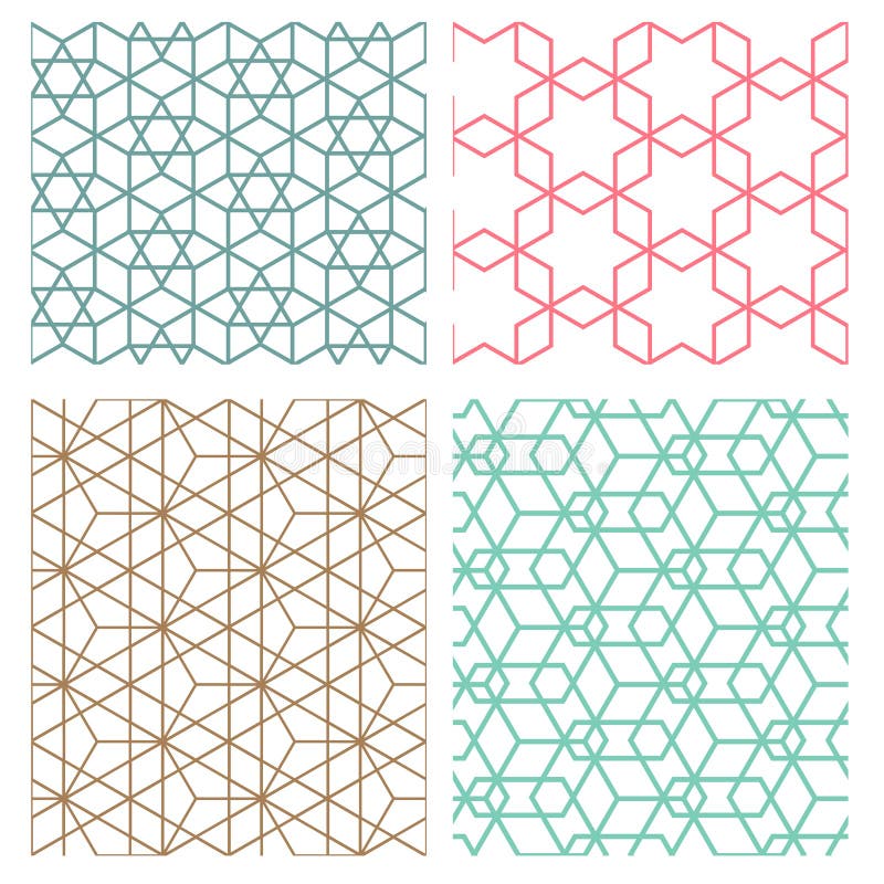 Mesh Geometric Seamless Pattern in Modern Korean Style Stock Vector ...