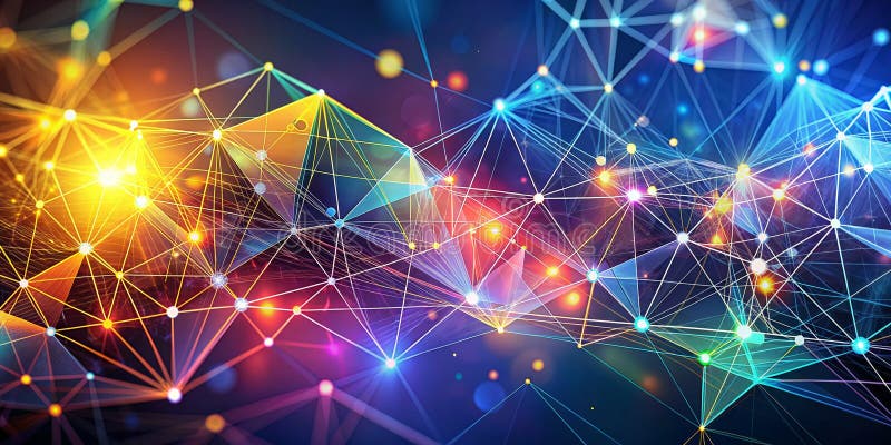 A Mesh of Geometric Shapes Creating a Complex and Captivating Abstract ...