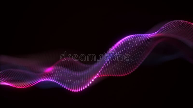 Mesh Glowing Blue Pink Dots Digital Luxurious Sparkling Wave Stock ...