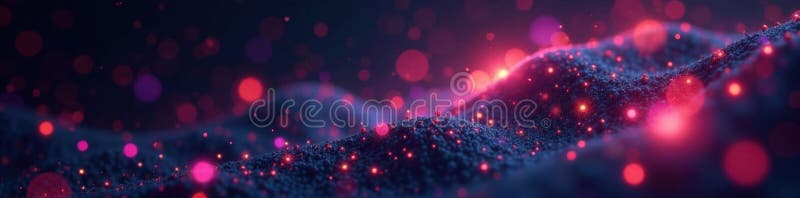 Mesh of Glowing Orbs with Particles Suspended in Space, Technology ...