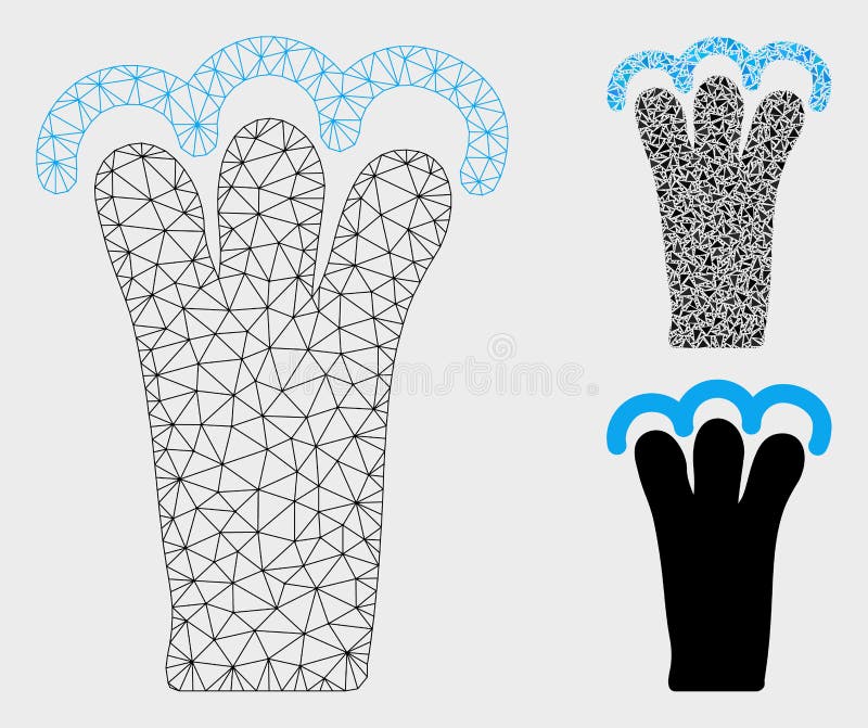 Grab Gesture Vector Mesh 2D Model and Triangle Mosaic Icon Stock Vector ...