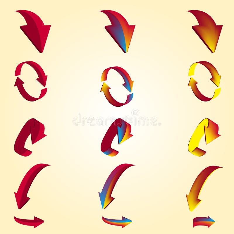 Mesh Gradient Arrow Icon Set Stock Vector - Illustration of motion ...