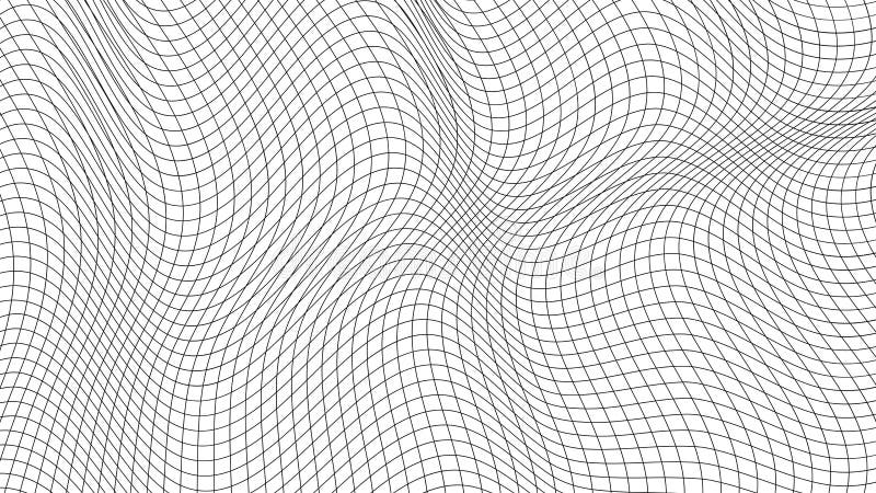 Mesh Grid Lattice Background Pattern Security Space Distorted Wave Guilloche Stock Vector